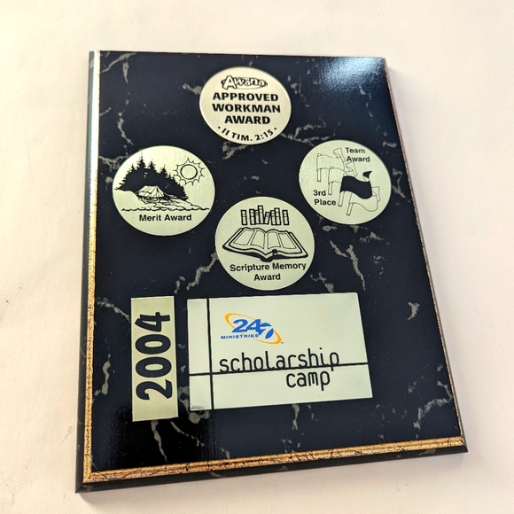 Awana | Wall Decor | Vintage 204 Awanas Approved Workman Award Trophy ...